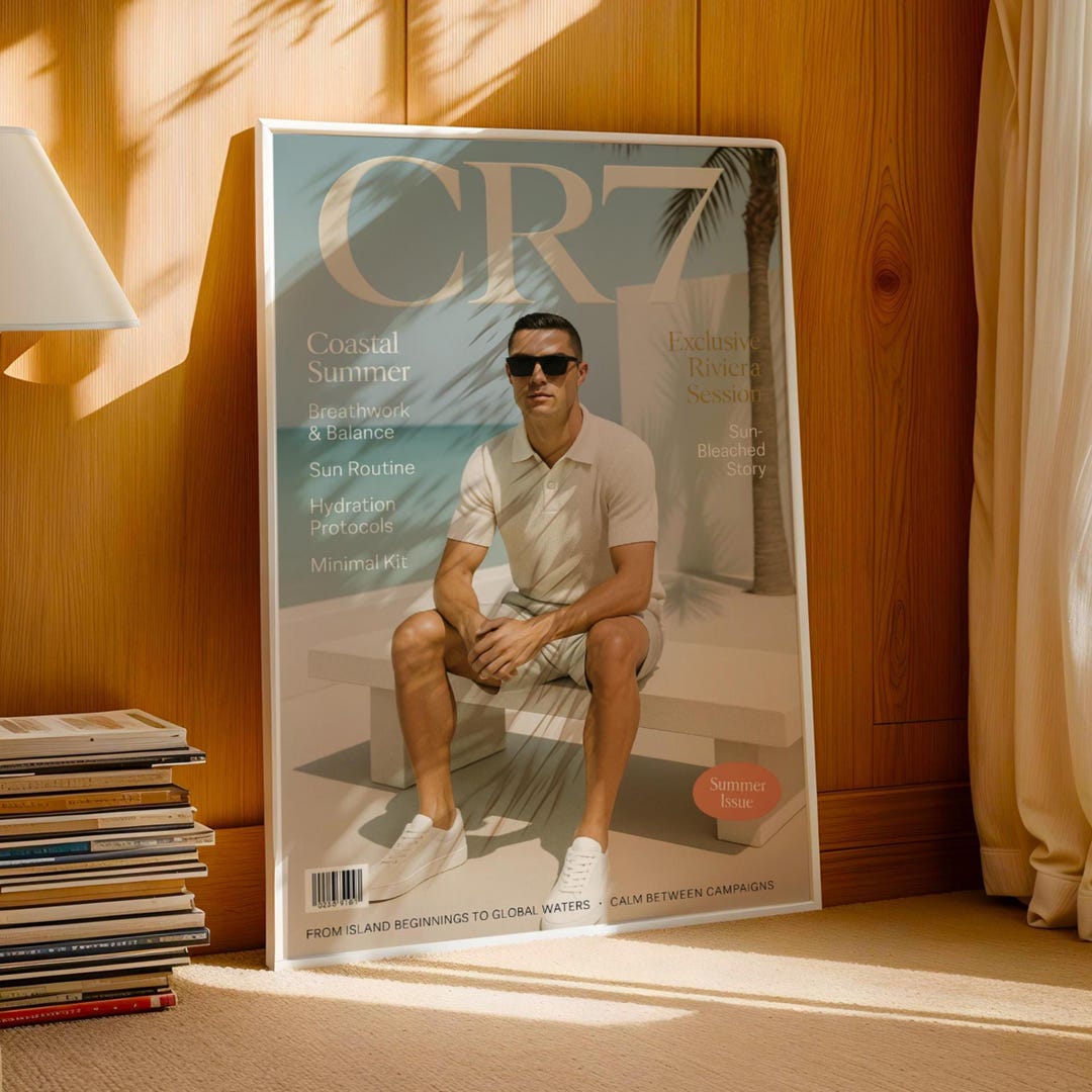 Ronaldo Poster, Ronaldo Magazine Cover, CR7, Football Player Wall Art ...