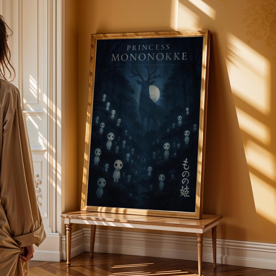 Princess Mononoke Poster, Studio Ghibli Anime Wall Art Print, Hayao ...