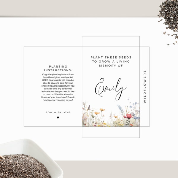 Memorial Seed Packet - Etsy