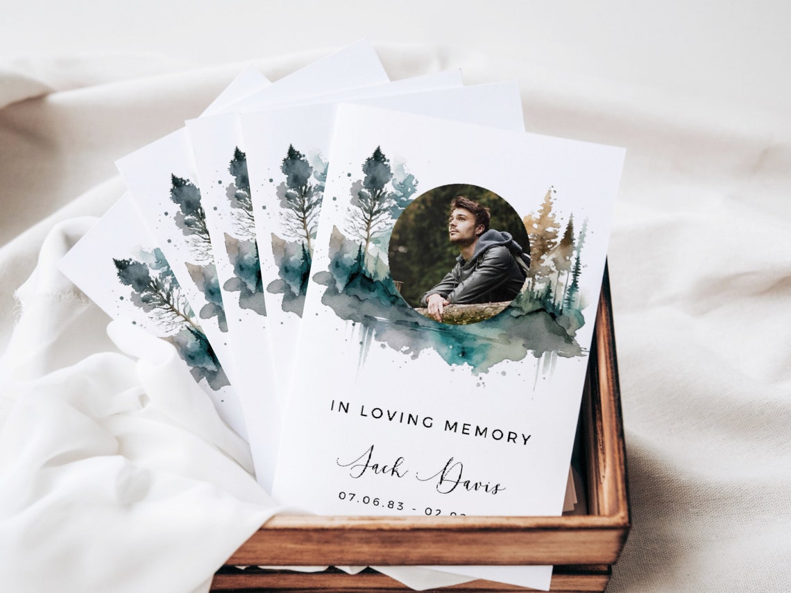 Funeral Program for Male, INSTANT DOWNLOAD, Funeral Order of Service ...