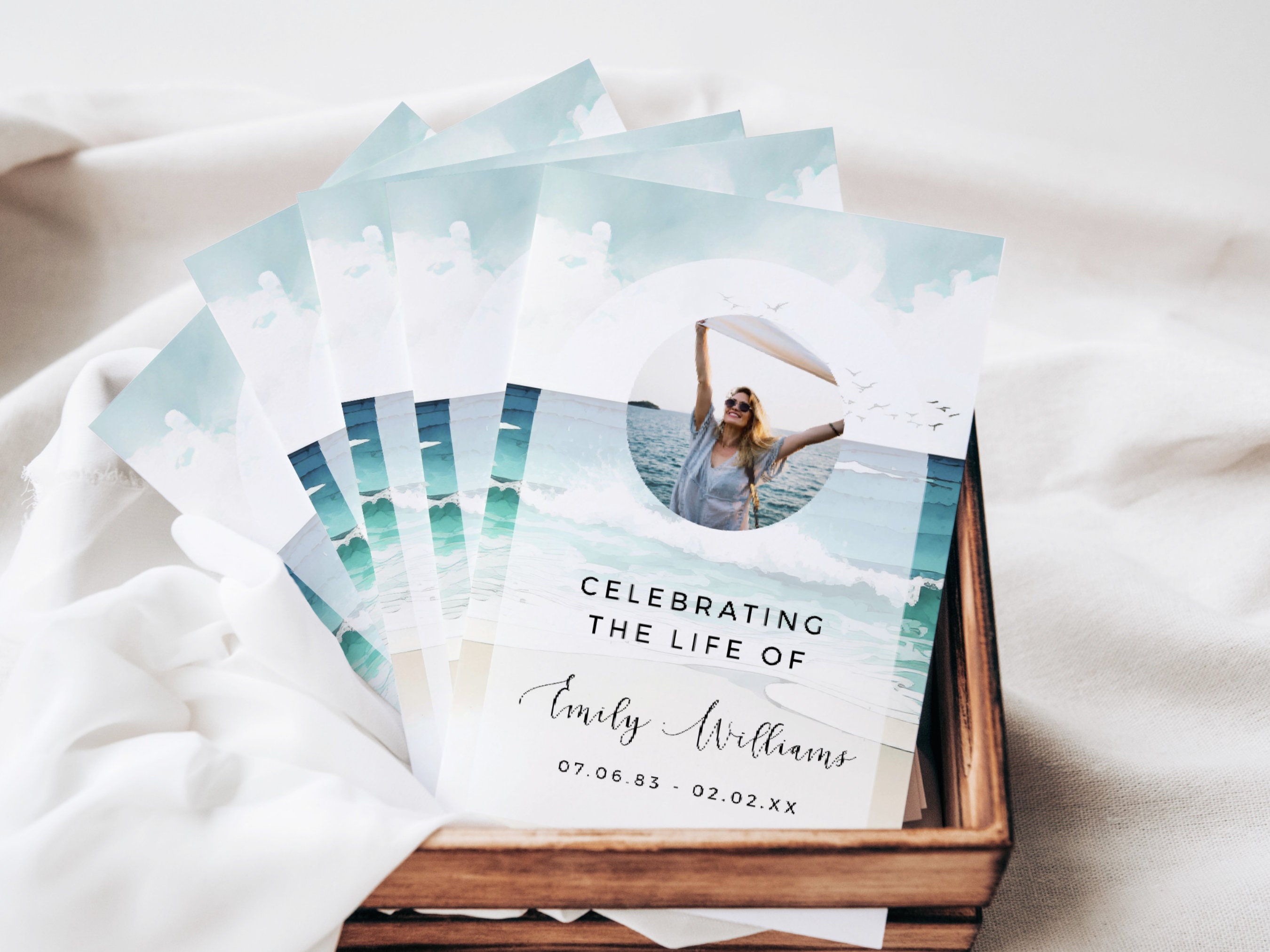 Funeral Program Template Beach Ocean, INSTANT DOWNLOAD, Memorial Order ...