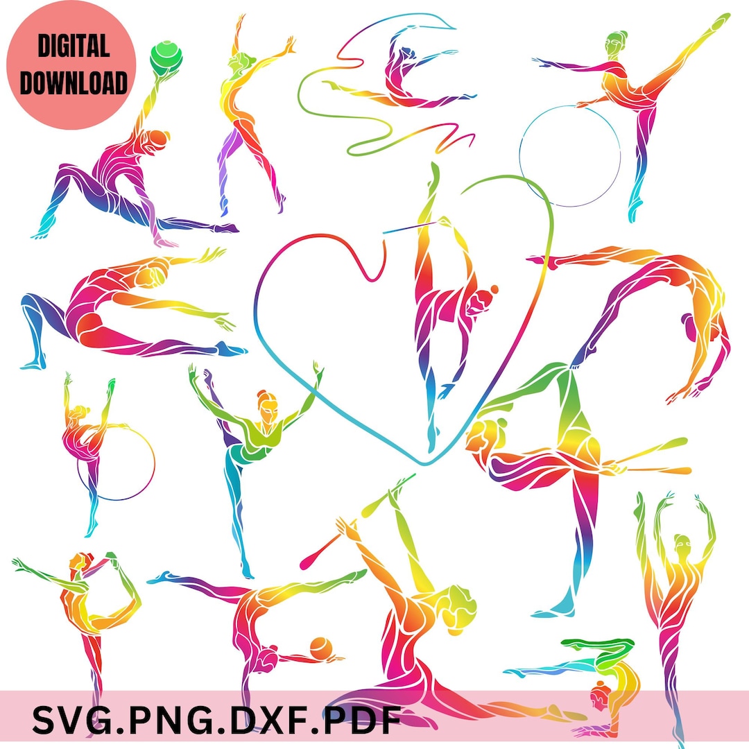 Gymnastics SVG Cut File Bundle, Gymnastics Png, Gymnast Svg, Gymnast ...