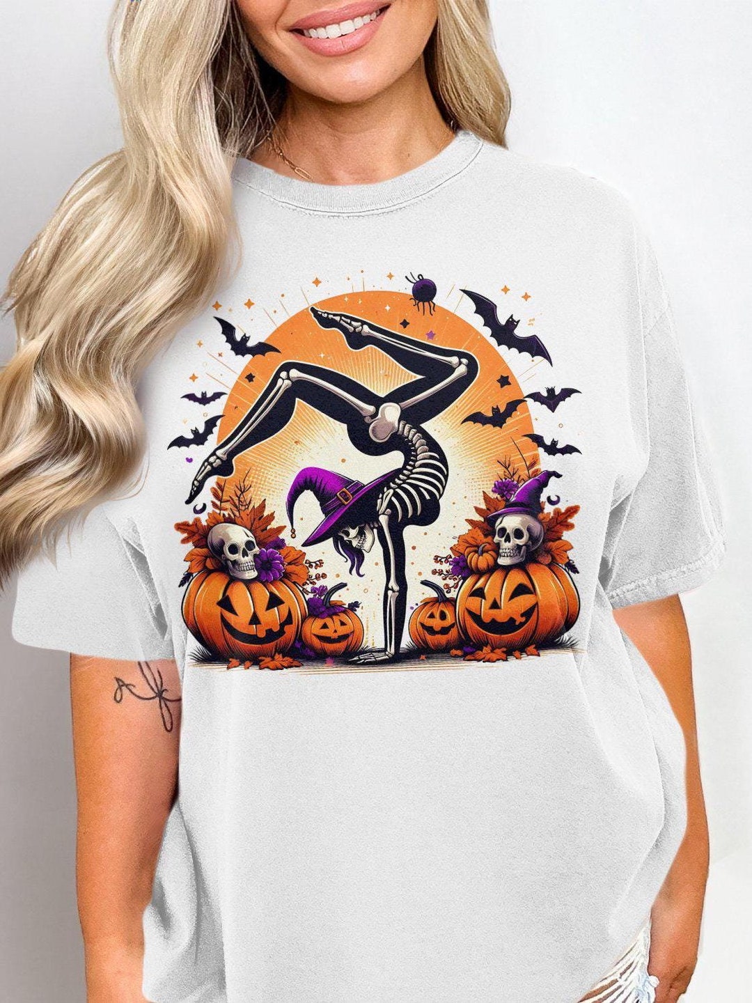 SVG & PNG Bundle Halloween Skeleton Handstand, Gymnastics Halloween ...