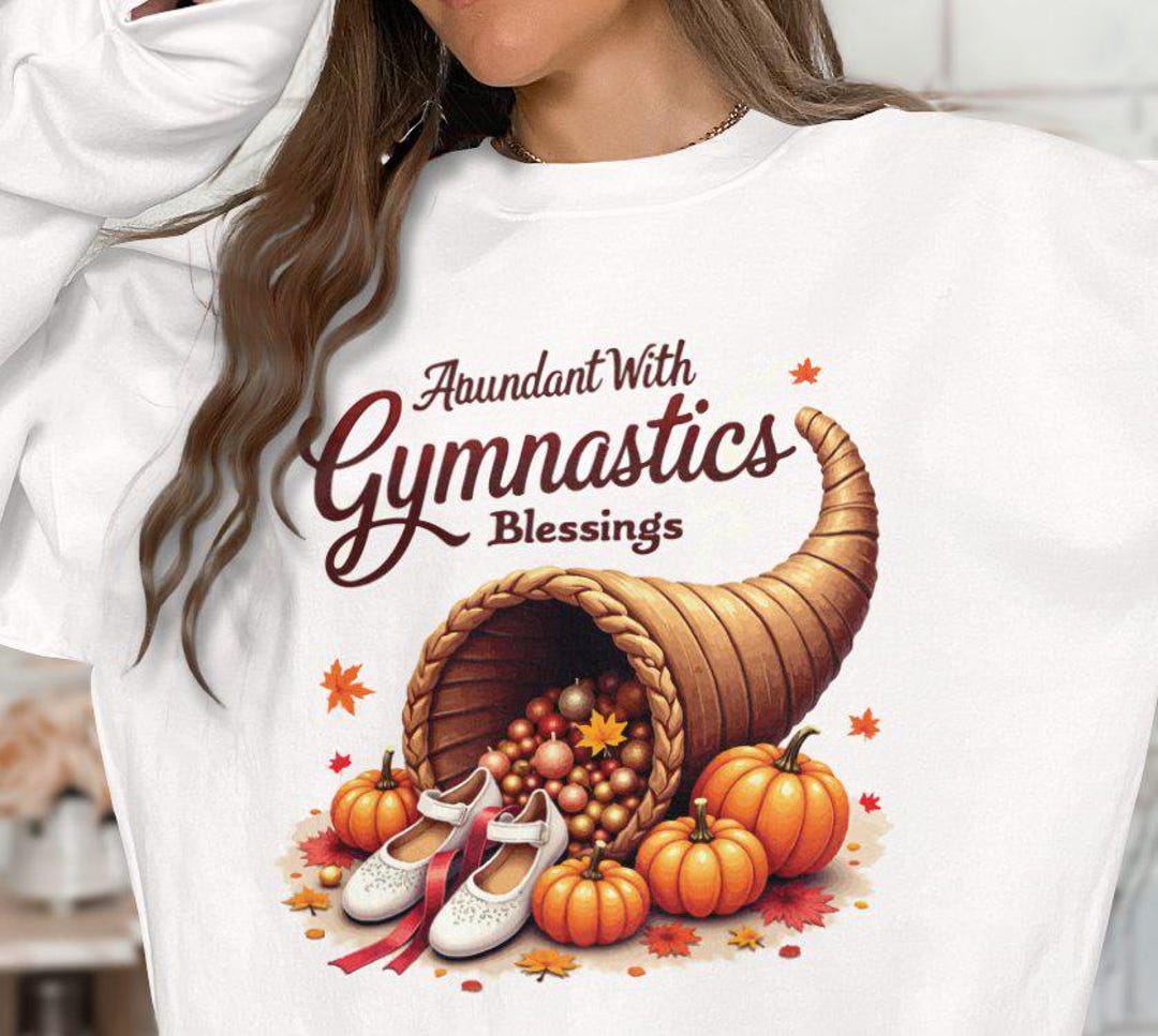 Gymnastics Thanksgiving Cornucopia SVG PNG, Fall Gymnastics Digital ...