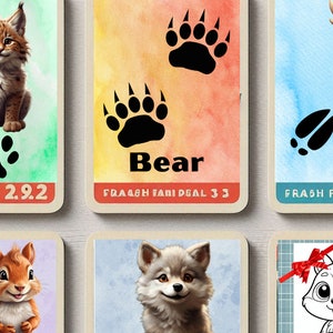 Winter Woodland Animal Tracks Flashcards: Montessori-inspired ...