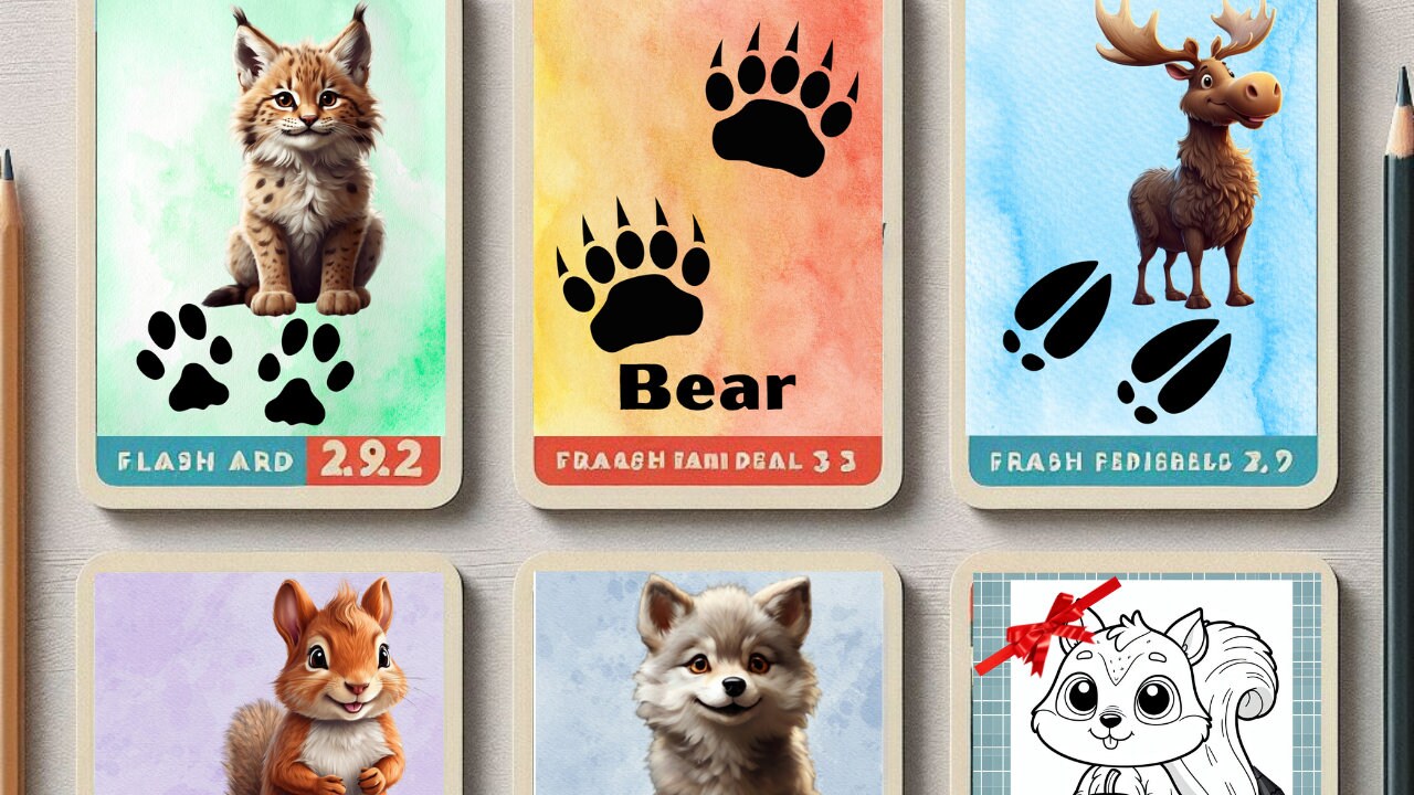 Winter Woodland Animal Tracks Flashcards: Montessori-inspired ...