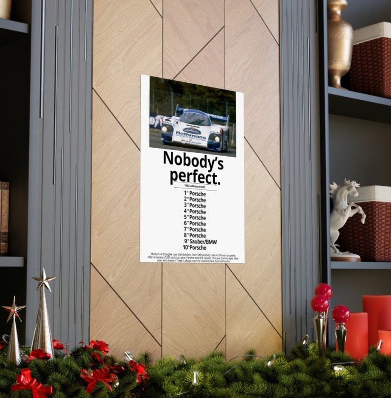 Porsche Poster Vintage Porsche Artwork Nobody's Perfect Wall Art ...
