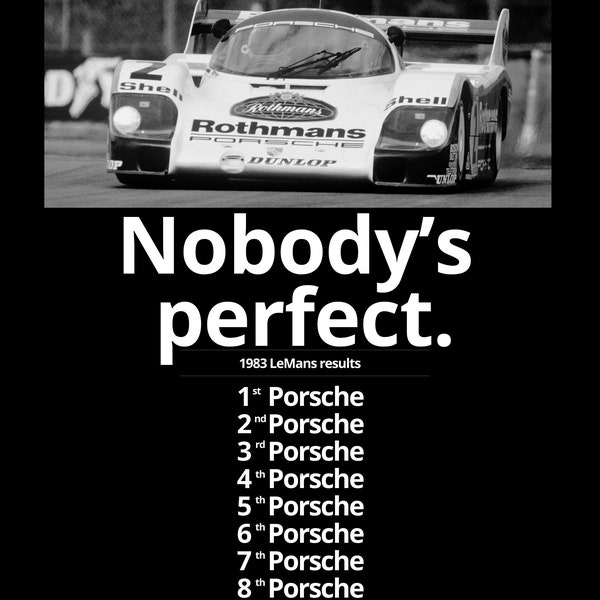 Nobody's Perfect Porsche Poster - Etsy UK