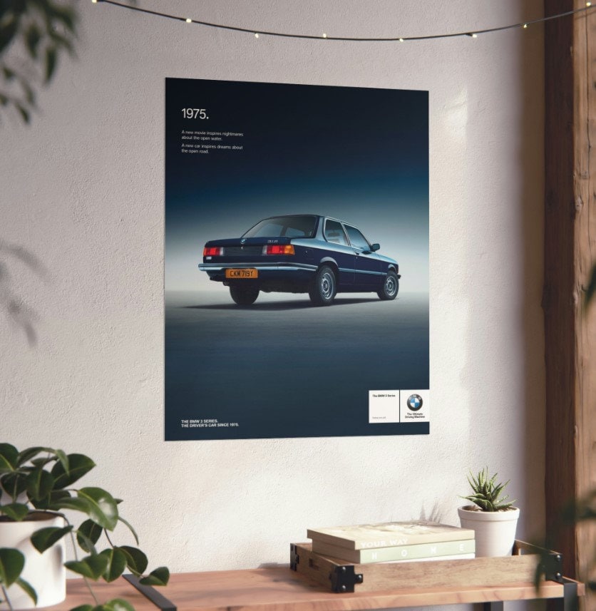 BMW Poster E21 Wall Art BMW E21 Poster Vintage BMW Poster 316 Press ...