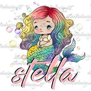 Name Monogram PNG, Kids Name Custom, Mermaid Png, Girl Name ...