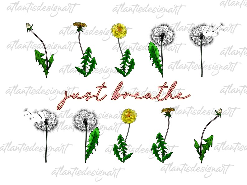 Just Breathe Dandelion Svg, Just Breathe PNG, Momlife Svg, Mommy Quotes ...