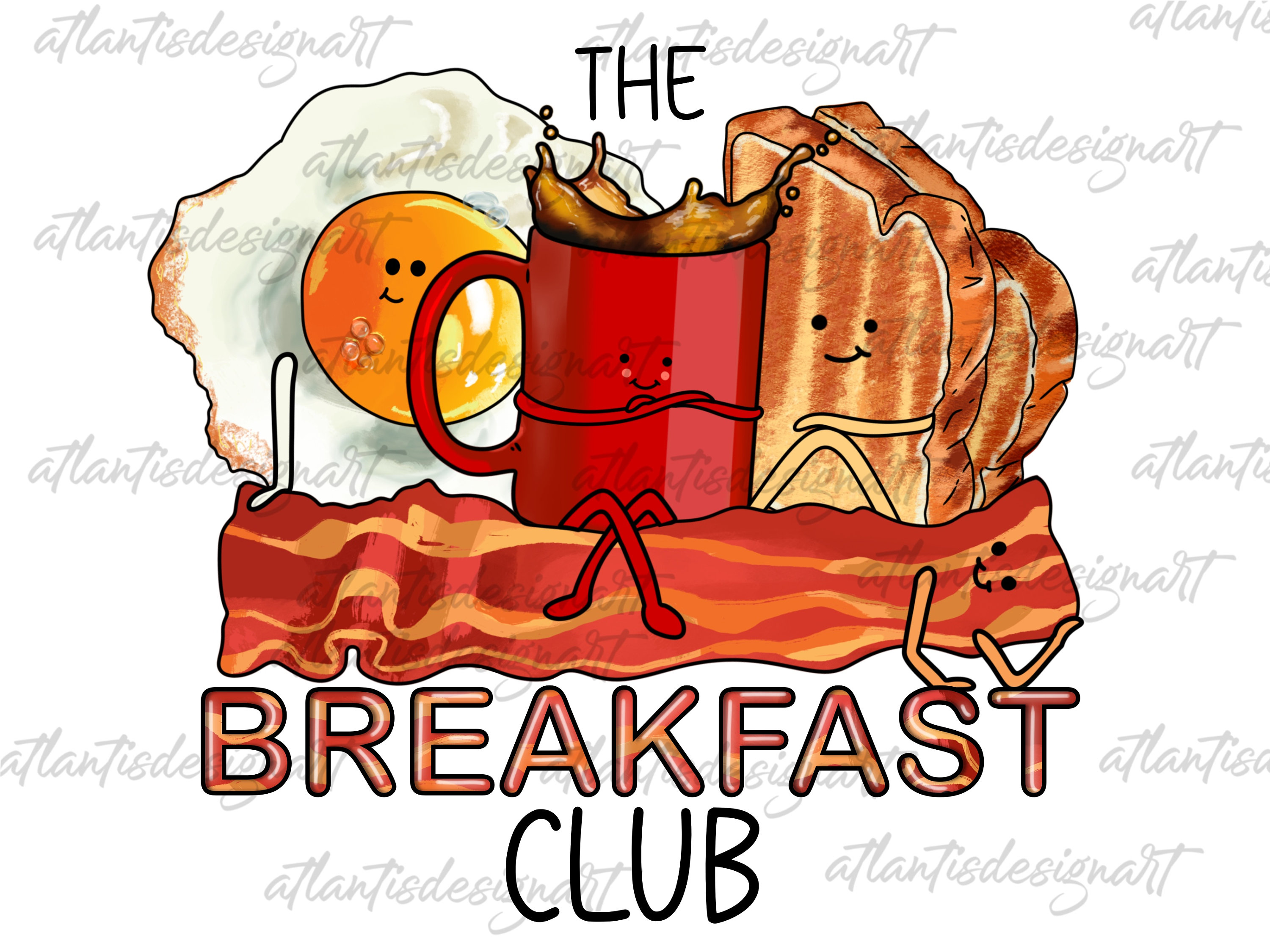 The Breakfast Club Png, Breakfast Png, Bacon Png, Sunny Side up Png ...