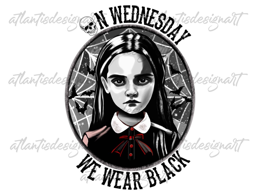 On Wednesday We Wear Black Png, Wednesday Addams Png, We Wear Black Png ...