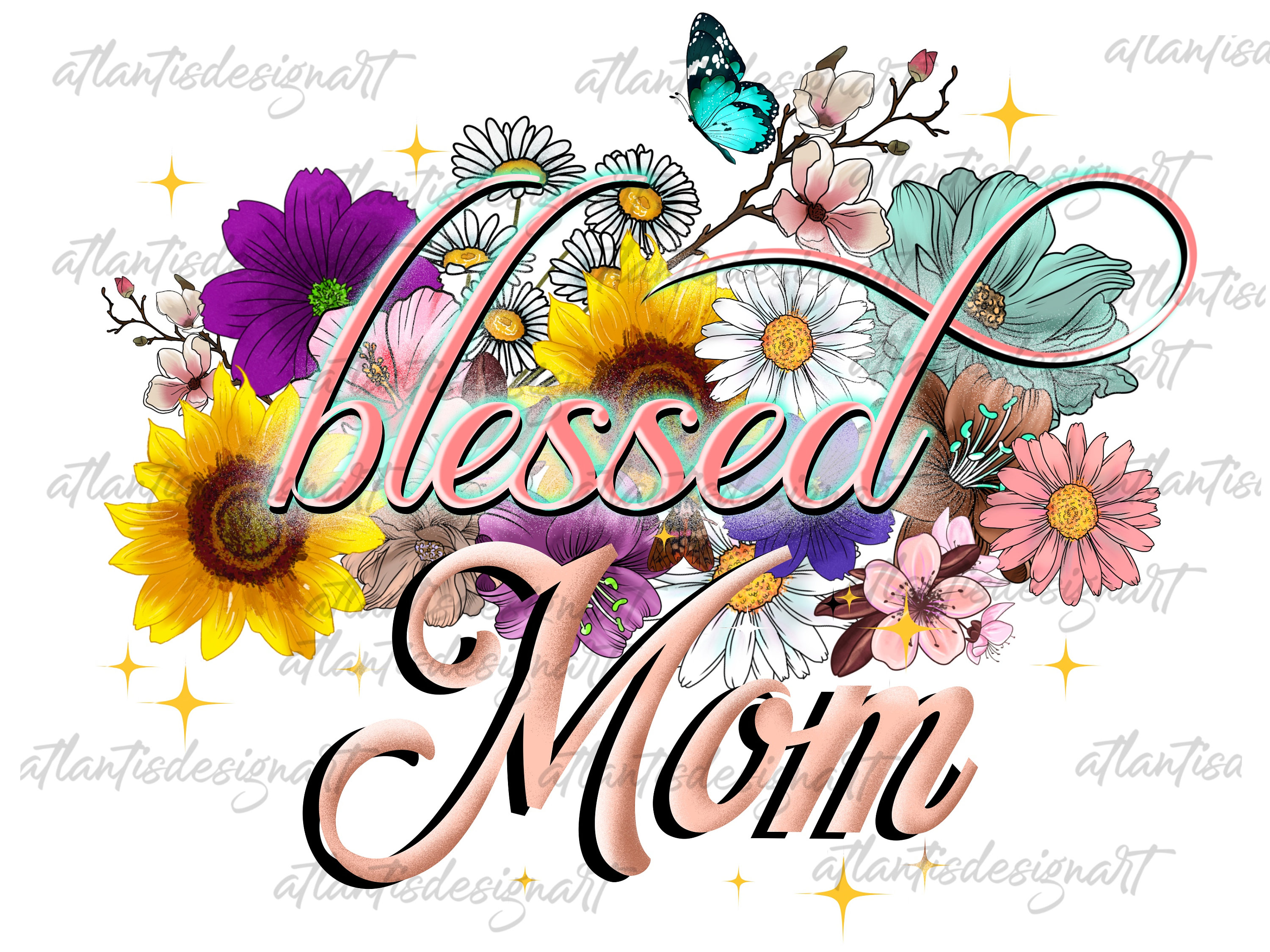 Blessed Mom Svg, Blessed Mom Png, Blessed Mama Sublimation, Sunflower Mom Svg, Mothers Day Svg ...