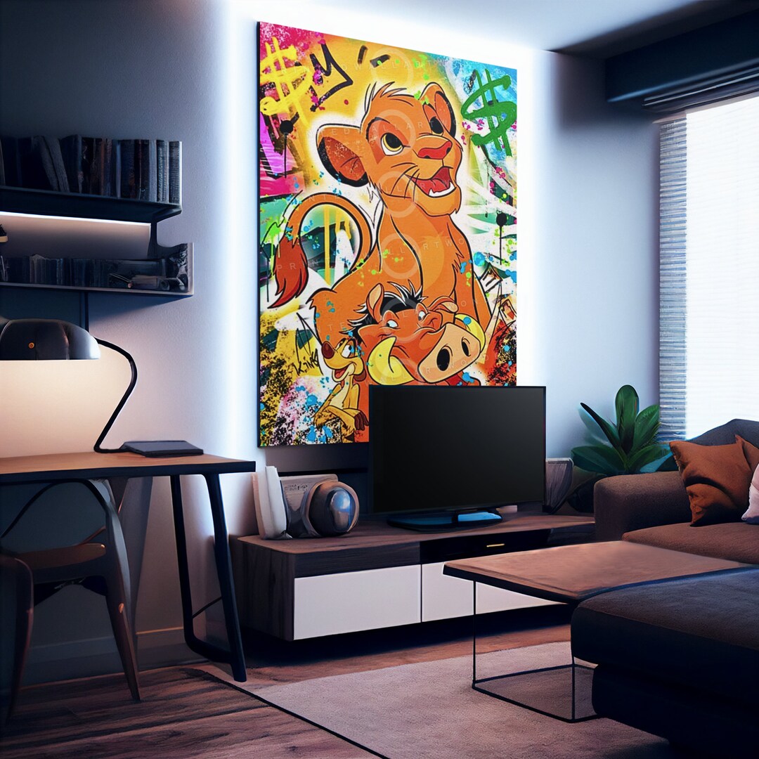 Lion King Simba Pumba Timon Pop Art Poster Canva - Etsy UK