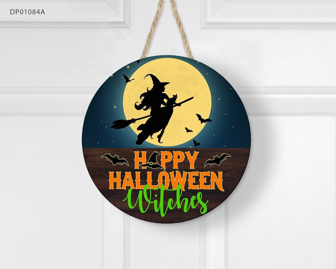 Halloween Door Sign Happy Halloween Witches Welcome Sign - Etsy