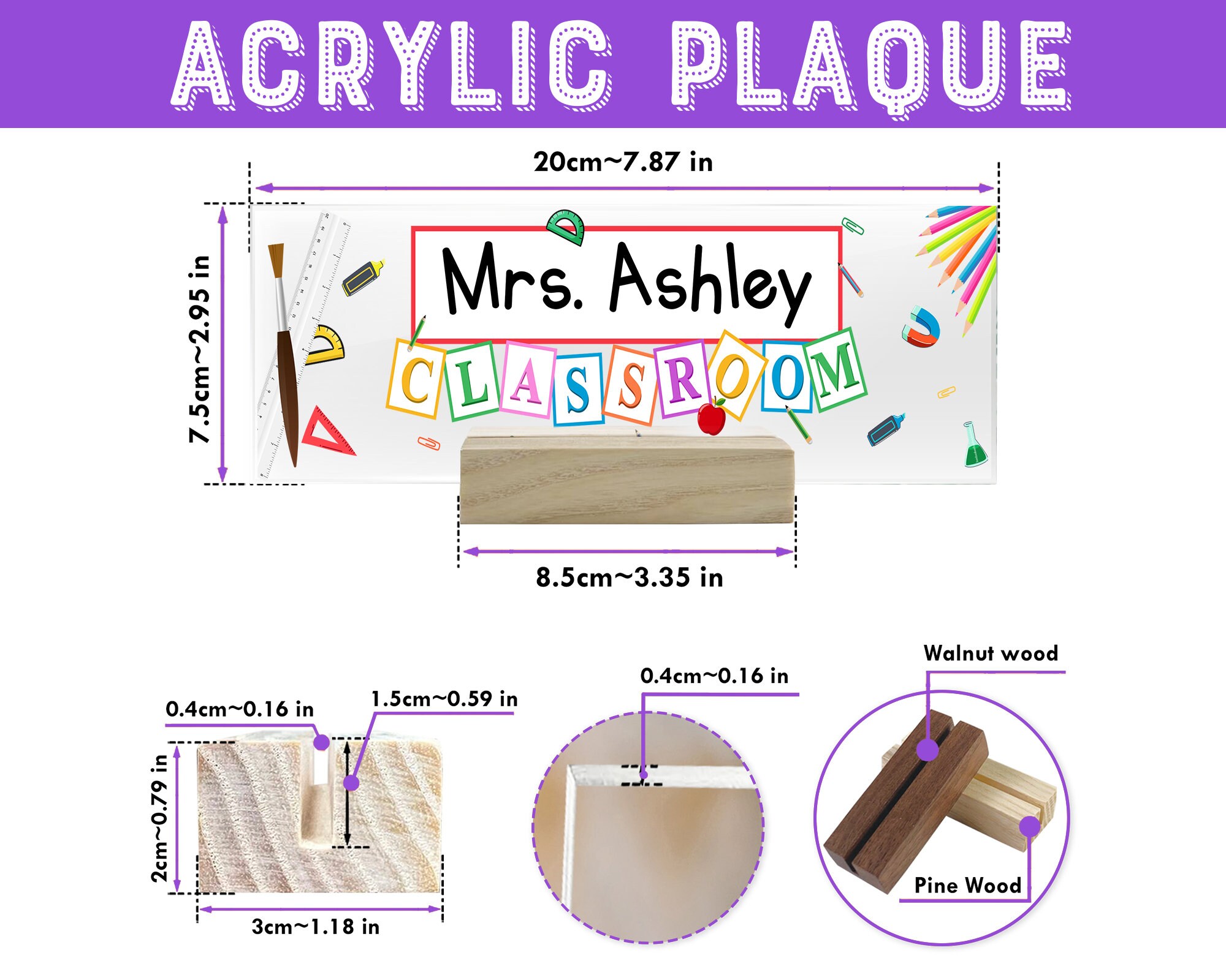 Teacher Desk Name Plate Desk Name Plaque for Teacher Teacher - Etsy