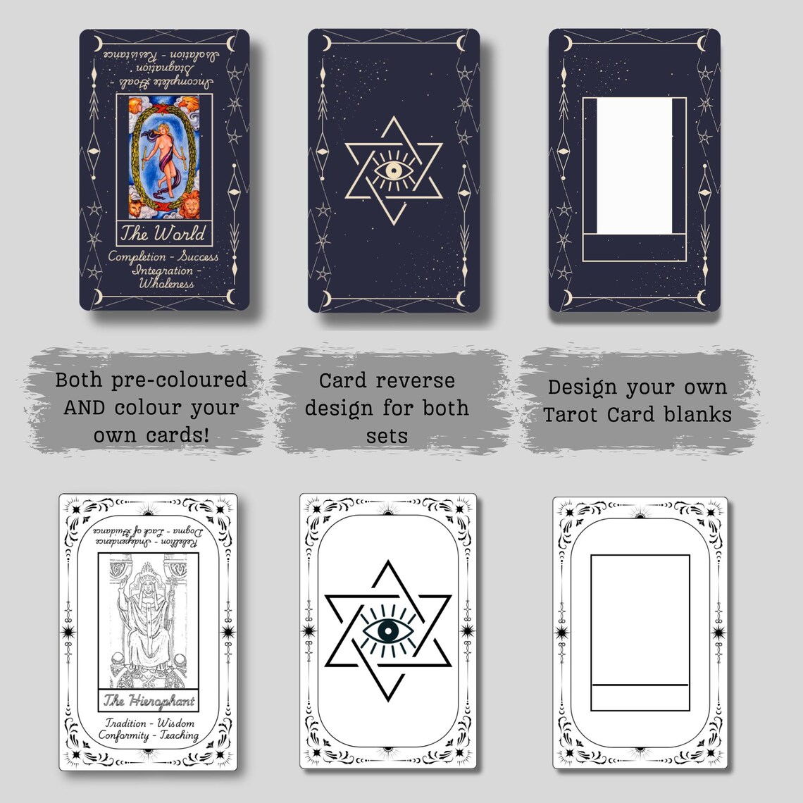 Printable Major Arcana Tarot Deck & Colour-in Tarot Journal Bundle ...