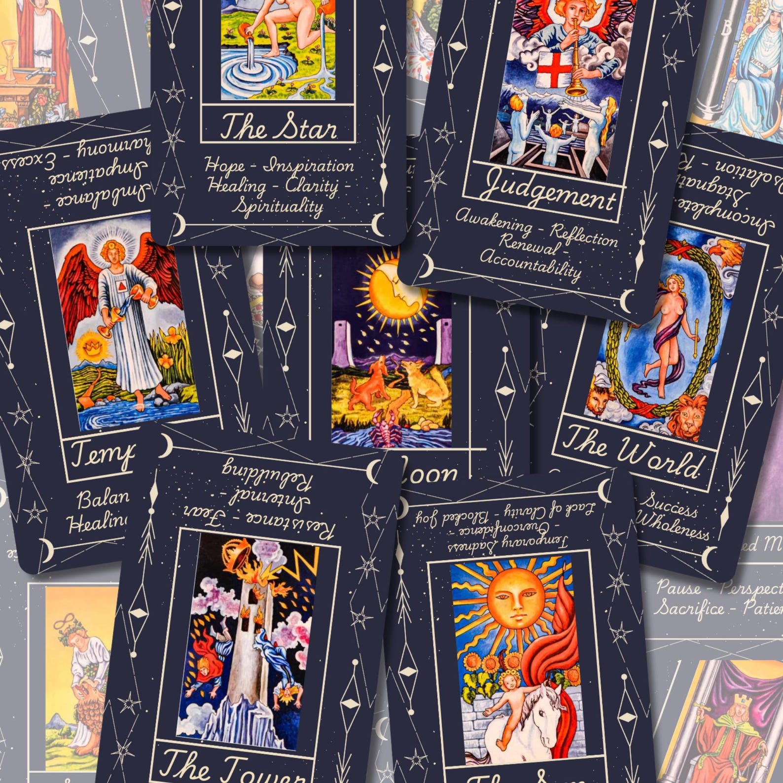 Printable Major Arcana Tarot Deck & Colour-in Tarot Journal Bundle ...
