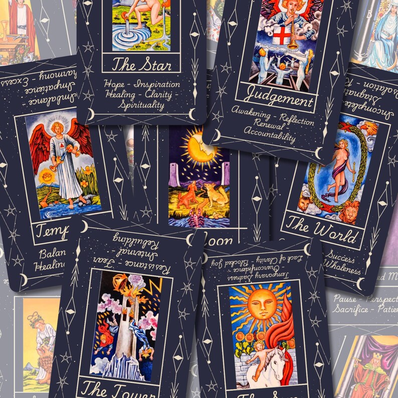 Printable Major Arcana Tarot Deck & Colour-in Tarot Journal Bundle ...