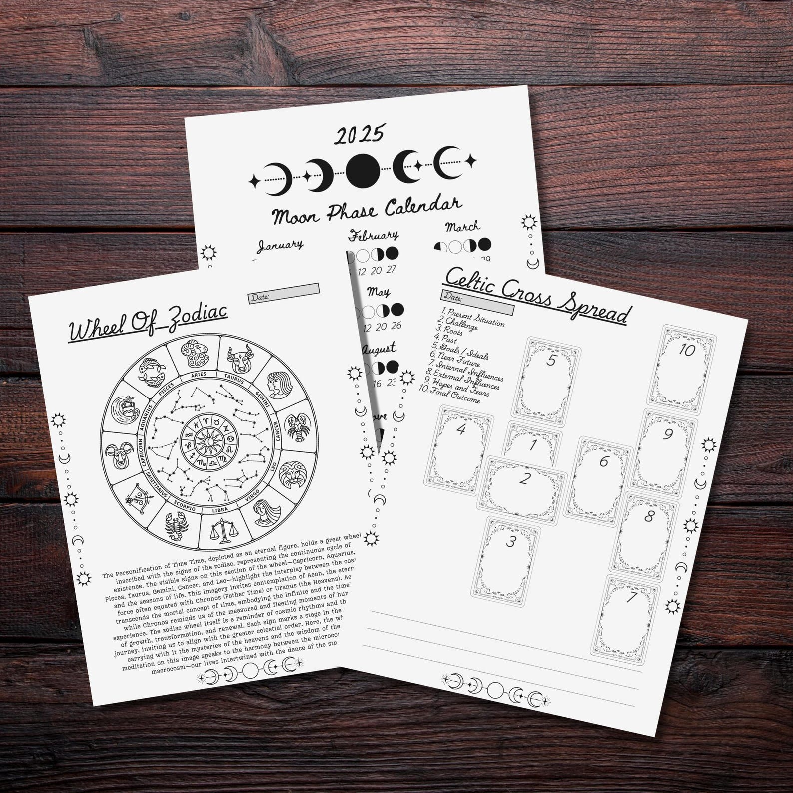 Printable Major Arcana Tarot Deck & Colour-in Tarot Journal Bundle ...