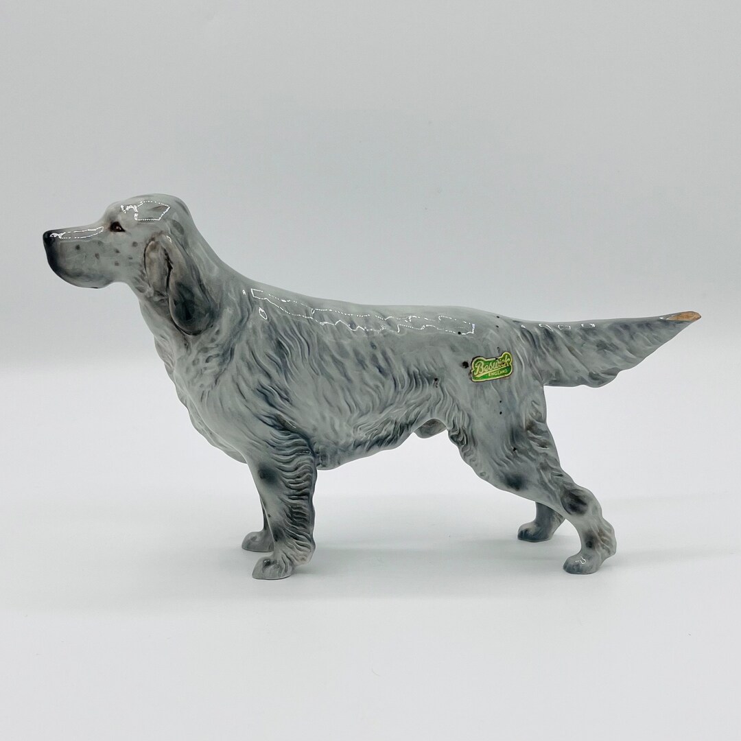 Porcelain Dog Figure, Vintage Beswick English Setter Dog in Gloss ...