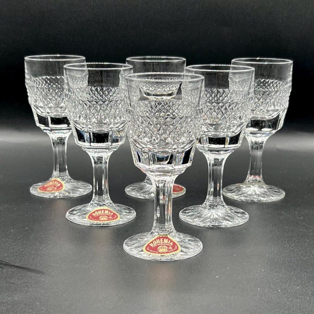Bohemia Crystal Port Glasses - Set of 6 Sherry Glasses - Etsy UK