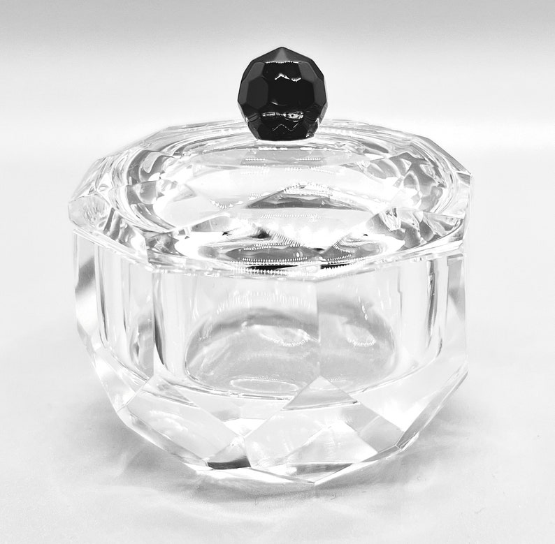Vintage Crystal Lidded Box Vintage Crystal Jewelry Box Small Crystal ...