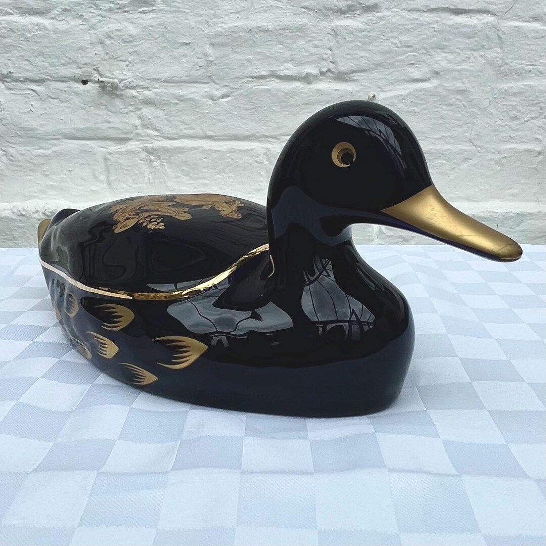 LUXURY LIMOGES Castel Duck Figurine, Porcelain Box - Etsy