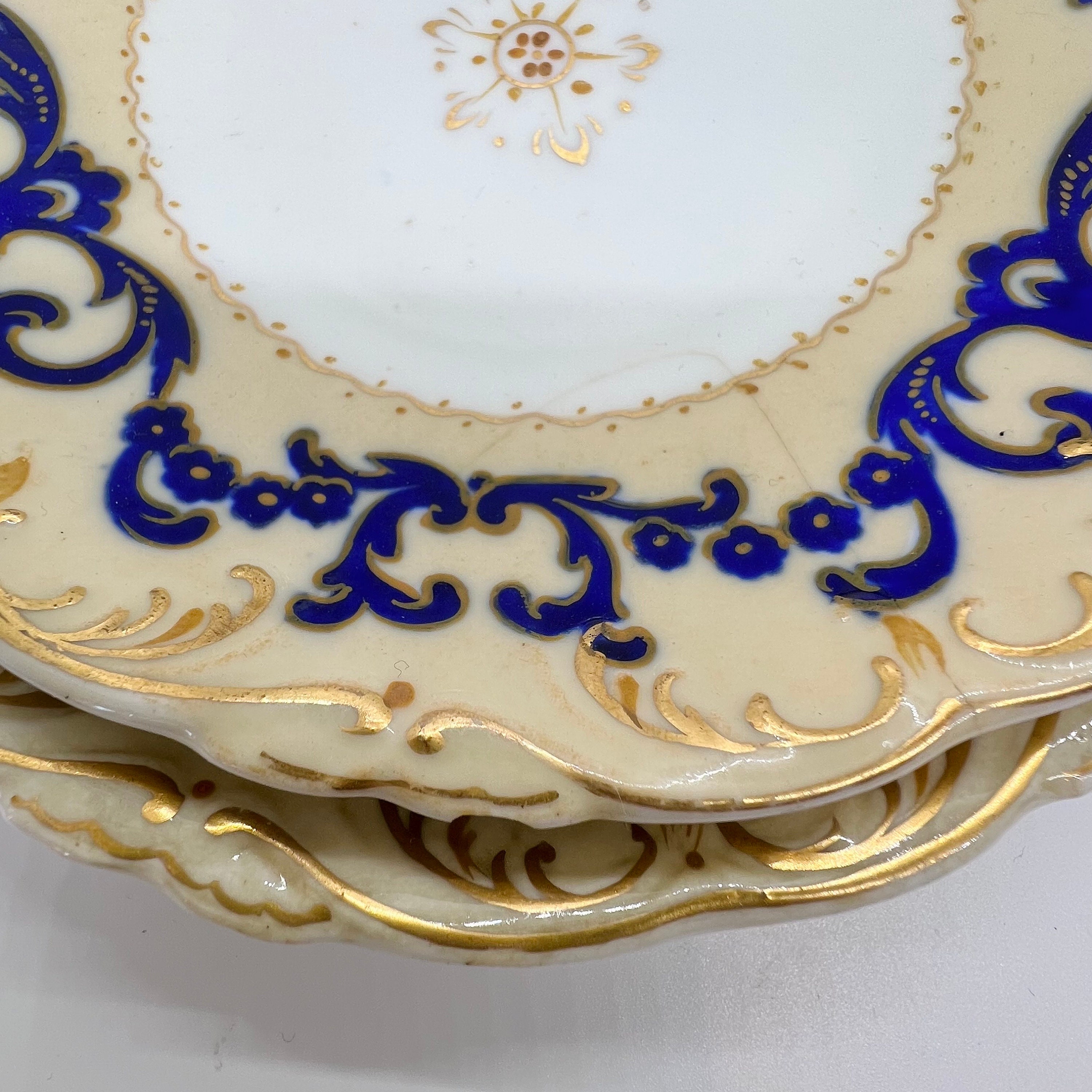 Antique Cobalt Blue Gilded Tea Cup and Saucer Set - Etsy