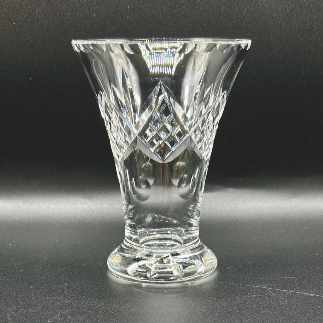 Vintage Edinburgh Crystal Vase, Small Cut Lead Crystal Trumpet Vase ...