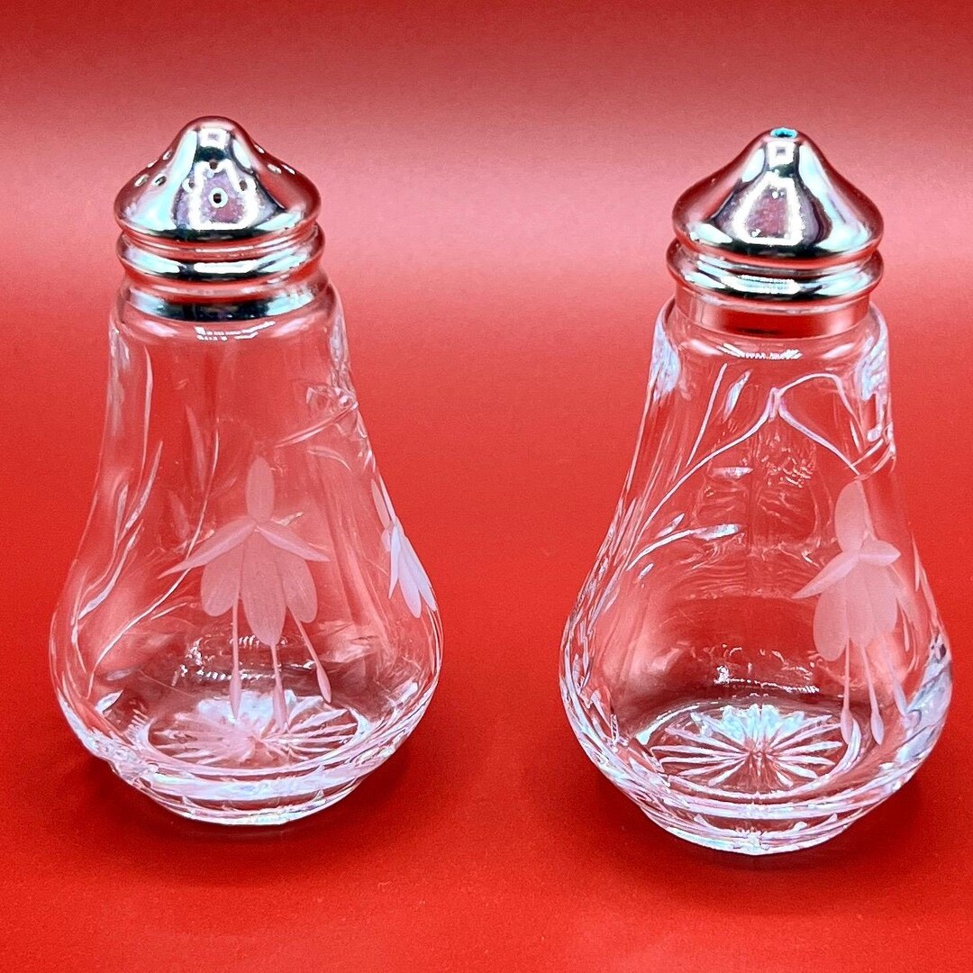 Stuart Crystal Salt & Pepper Shaker, Fuchsia Pattern, Vintage Serve ...