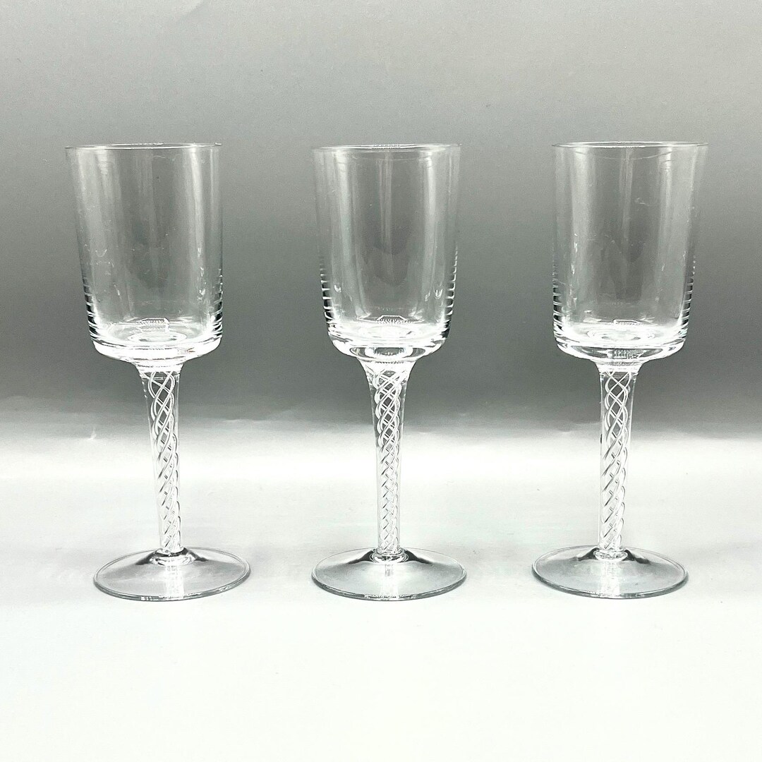 Vintage Sherry/ Port Glasses, Air Twisted Stem, Set of 3, Vintage ...