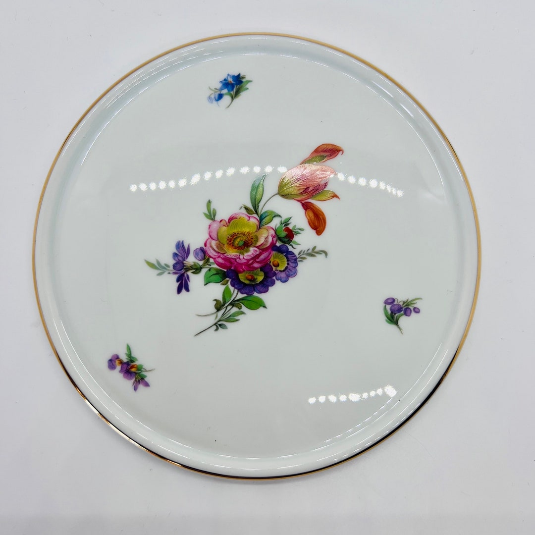 Vintage Furstenberg Porcelain Round Tray, Made in Germany. Handpainted ...