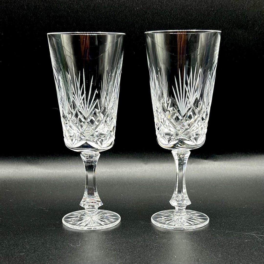 VINTAGE SHERRY GLASSES, Set of 2 Cut Crystal Small Cordial Glasses ...