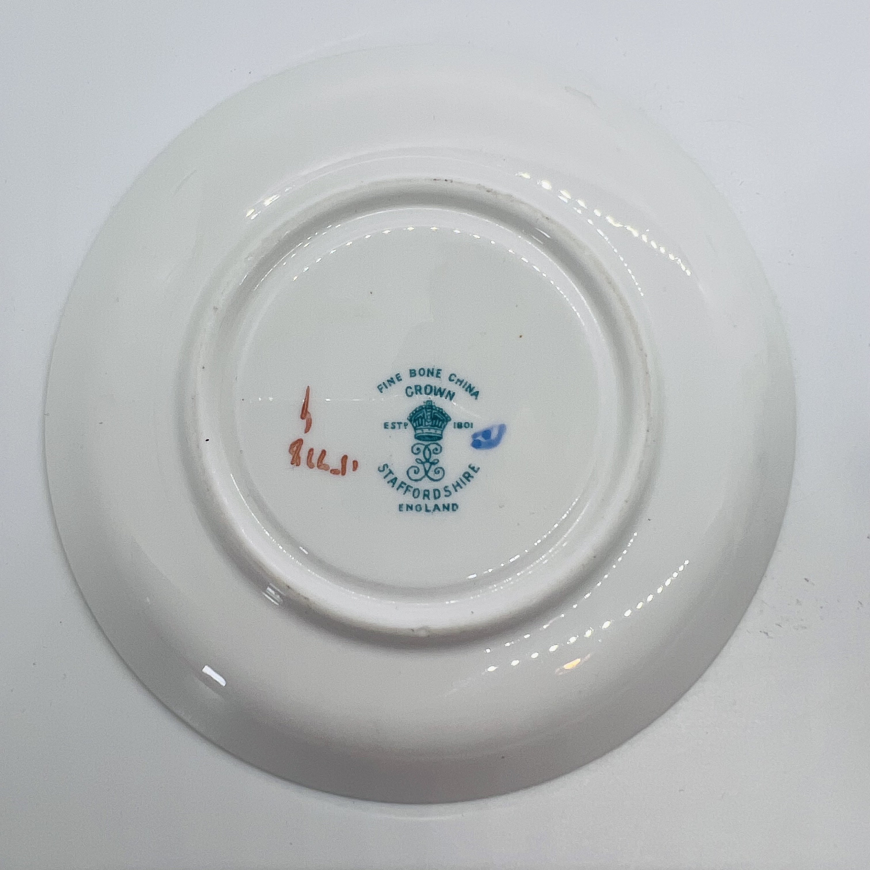 TAZA Y PLATO ANTIGUOS / Bone China Crown Straffordshire Inglaterra ...