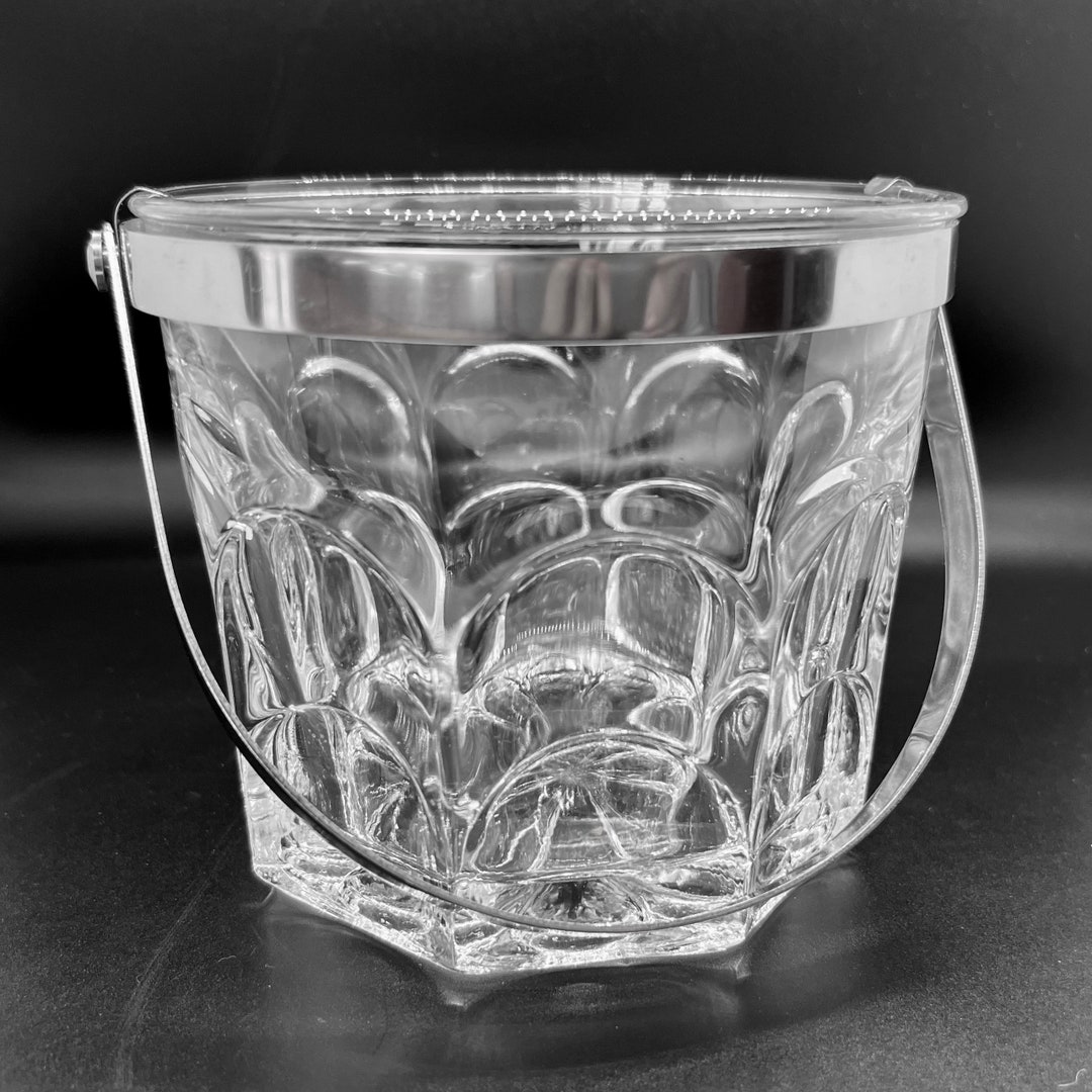 Vintage Crystal Ice Bucket, French Saint Gobain Wine Bottle Cooler, Retro Style Glass, Vintage ...
