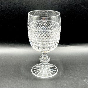 Antique Cut Crystal Glass Goblet, Vintage Diamond Cut Crystal Goblet on ...