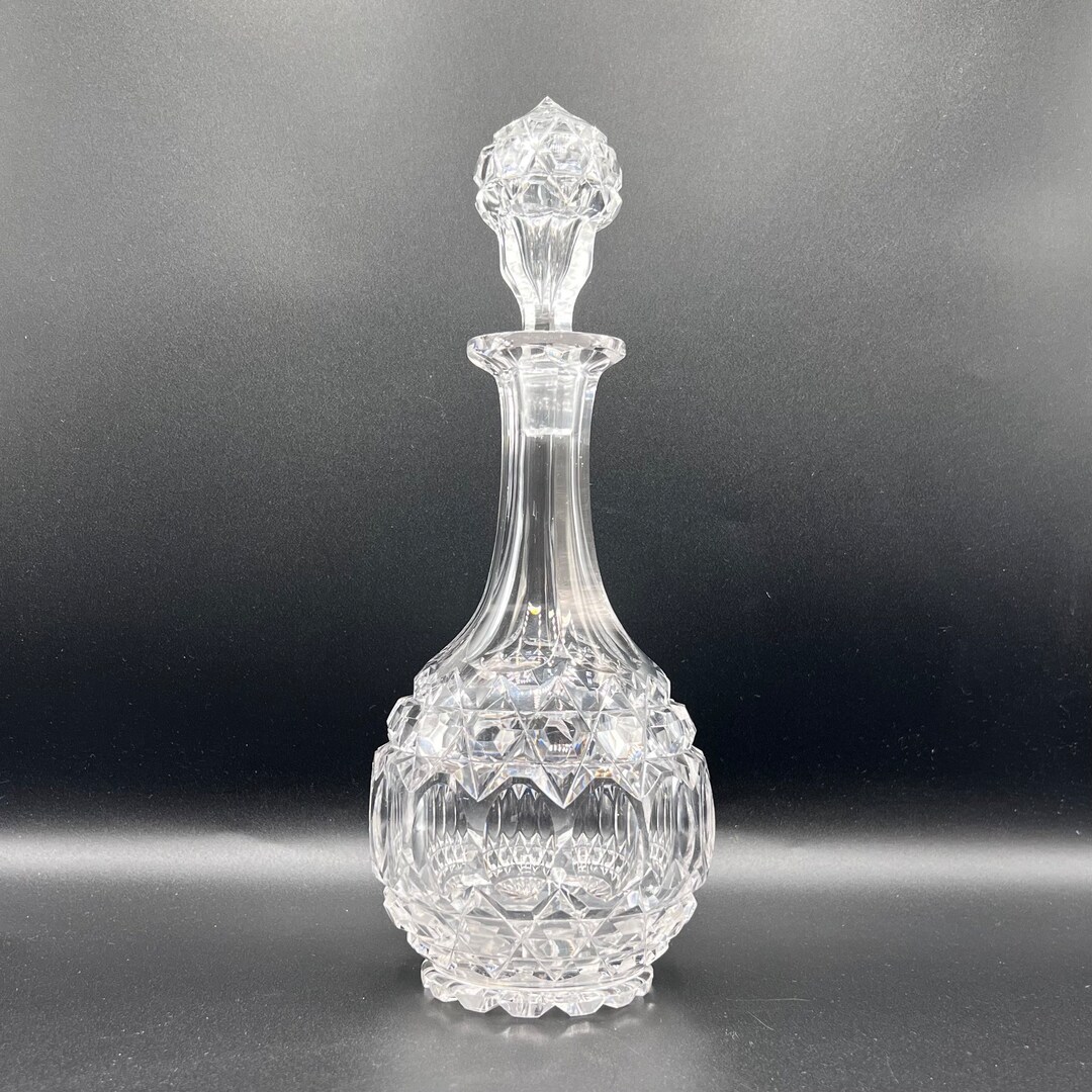Vintage Cut Crystal Decanter, Wine Spirit Decanter, Original Stopper ...