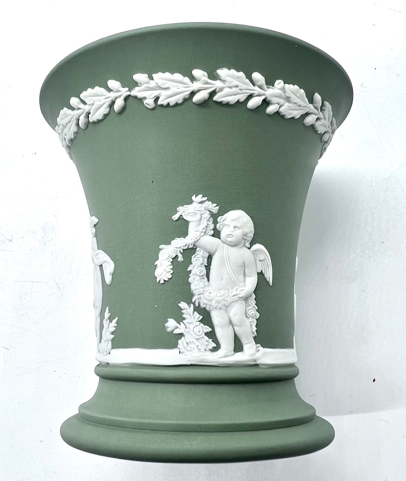 Wedgwood Jasperware Vase Vintage Wedgwood Vase Green Jasperware Vase ...