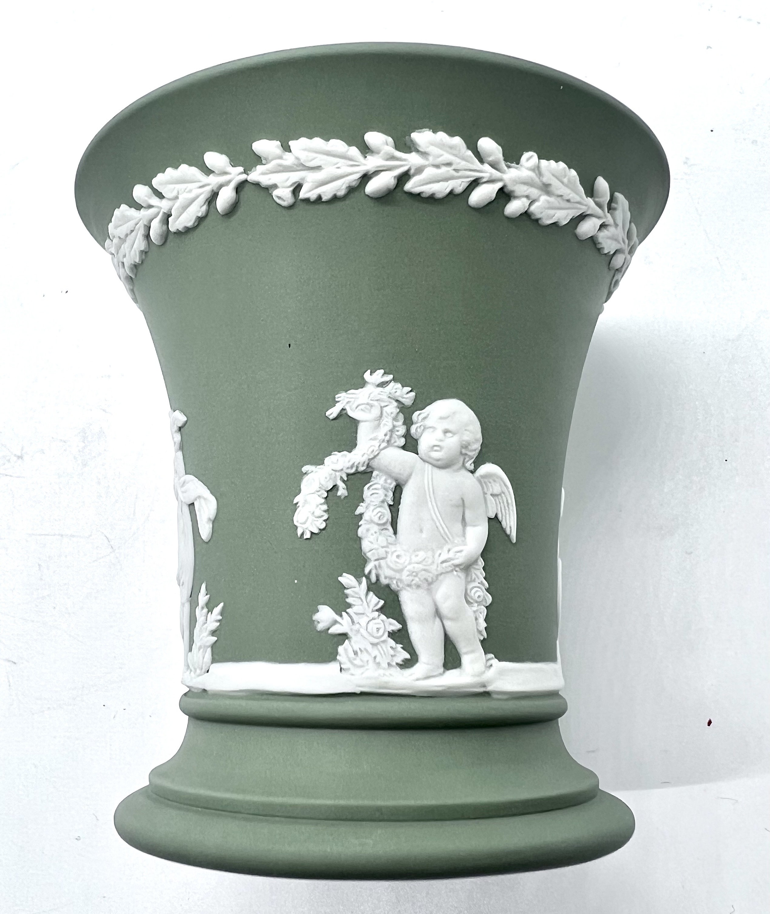 Wedgwood Jasperware Vase Vintage Wedgwood Vase Green Jasperware Vase ...