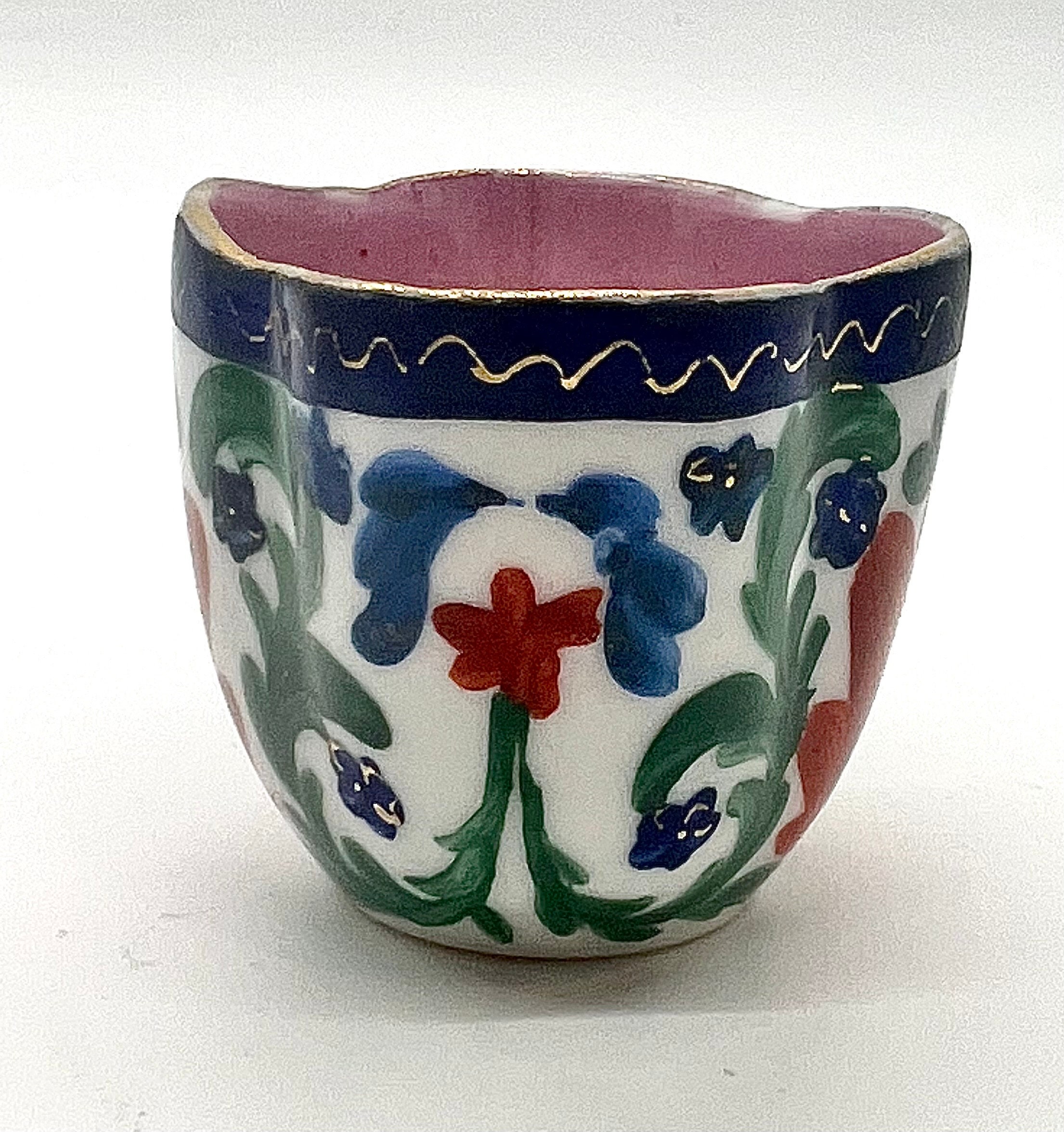 Very Rare Miniature Handpainted Enamel Antique Cup and Saucer, Made in ...