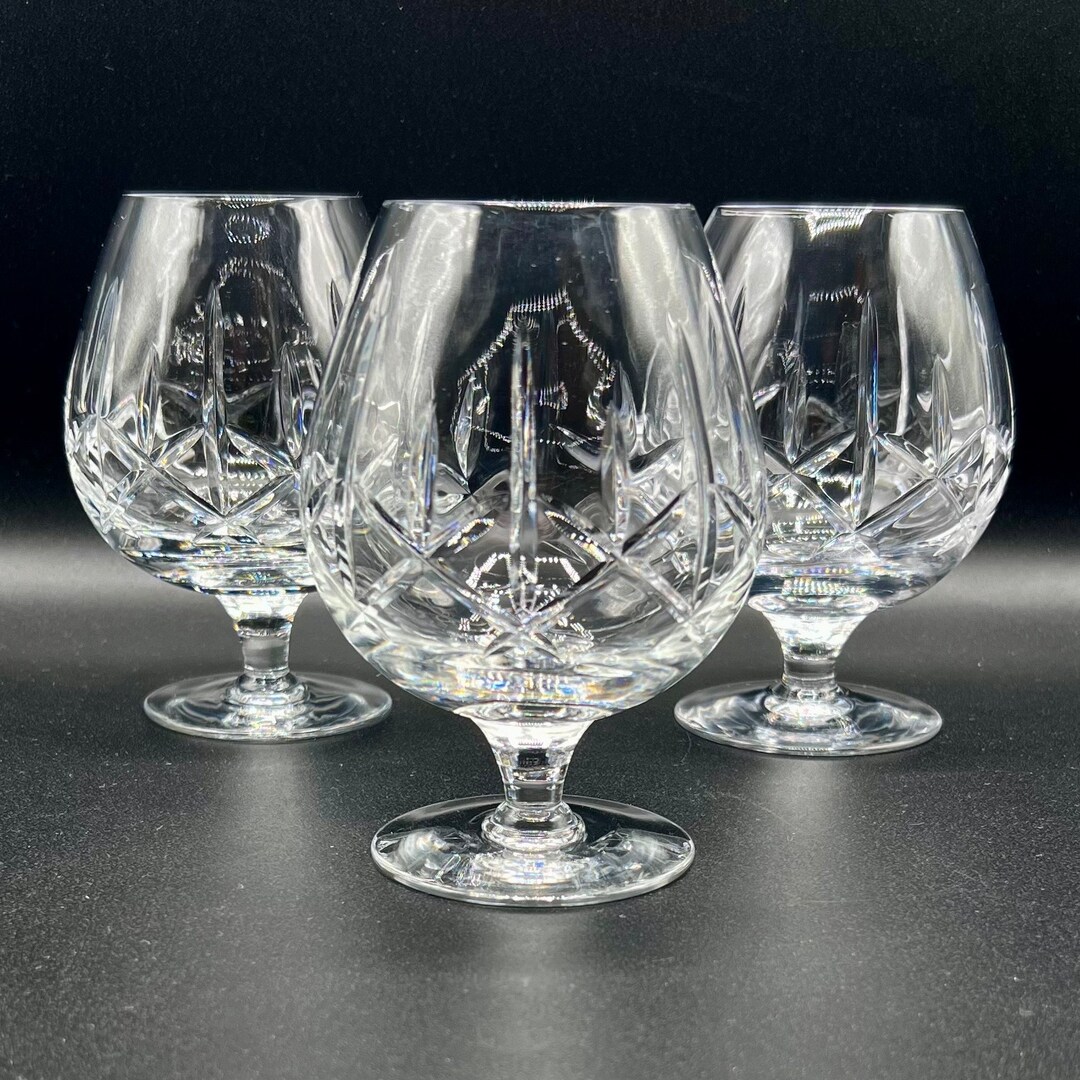 VINTAGE CRYSTAL COGNAC or Brandy Glasses | Cut Lead Crystal Snifter ...