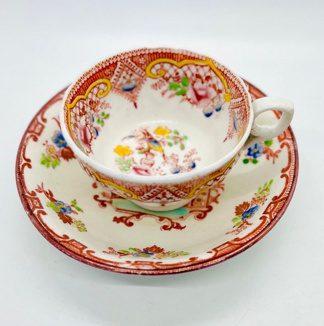 ANTIQUE MISMATCHED TEA Set | Antique Cup England | Antique Transferware ...