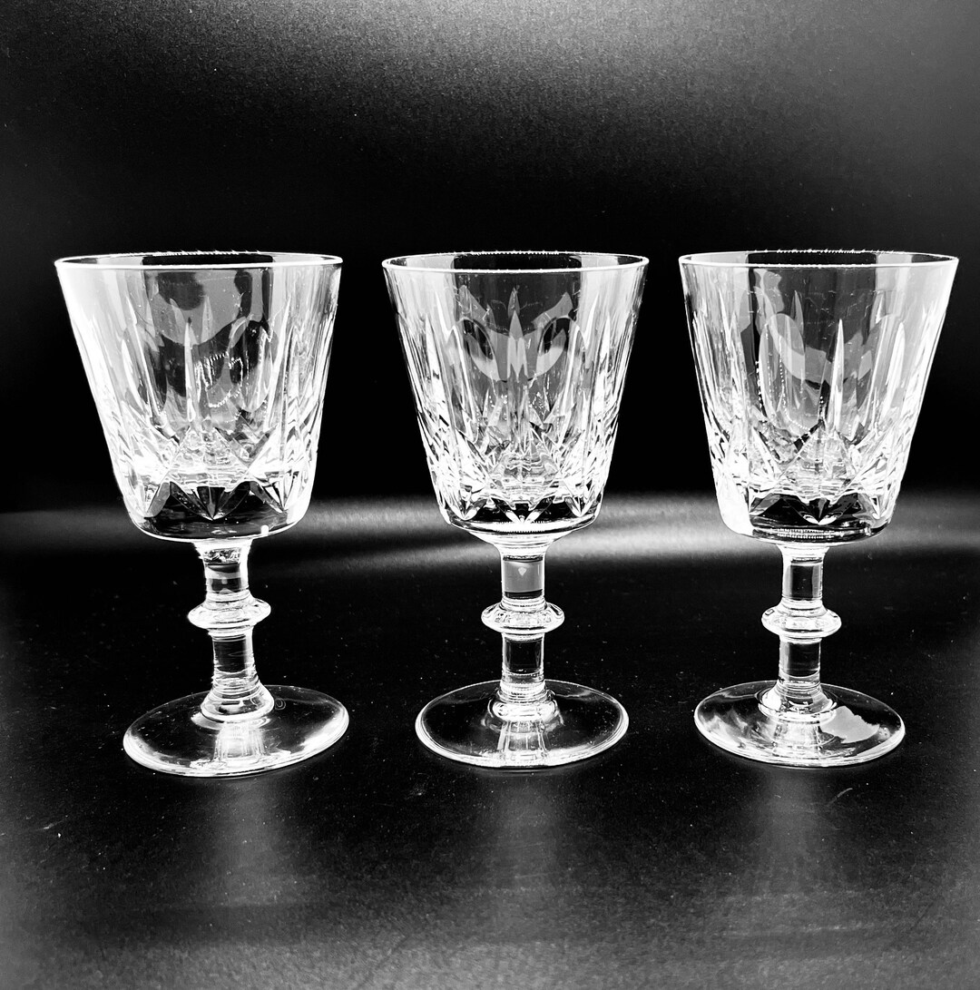 Vintage Sherry Glasses Vintage Cut Crystal White Wine Glasses Royal Brierley Ascot Set Of 3