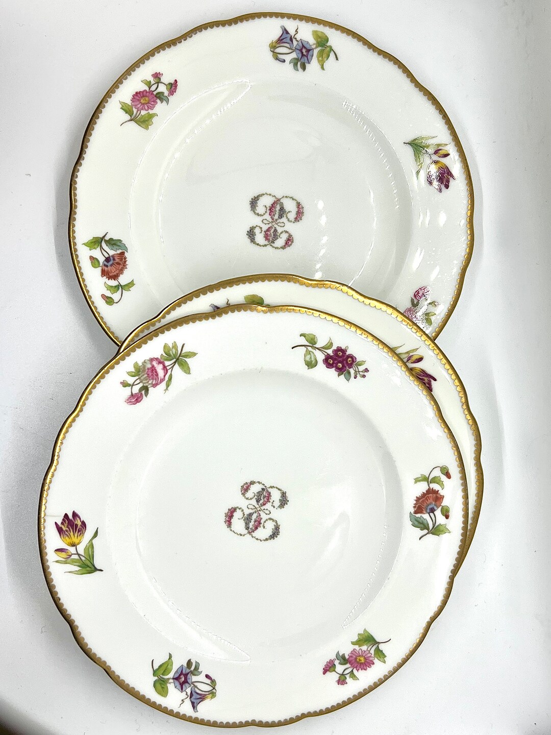 Sevres Style Lunch Plates Pattern 4513, Antique Cauldon England Bone ...