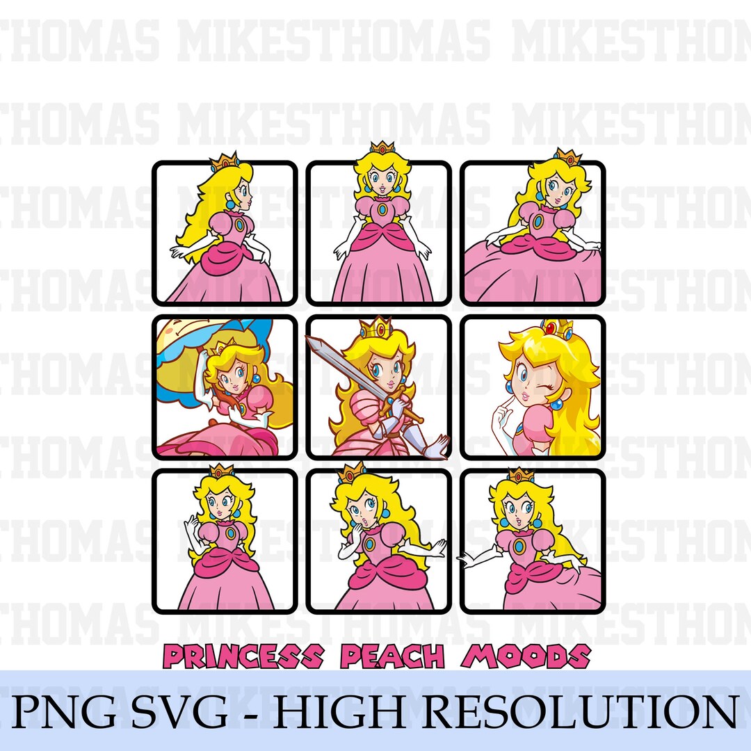 Princess Peach Moods Png Mario Cartoon Png Mario and Friends - Etsy UK