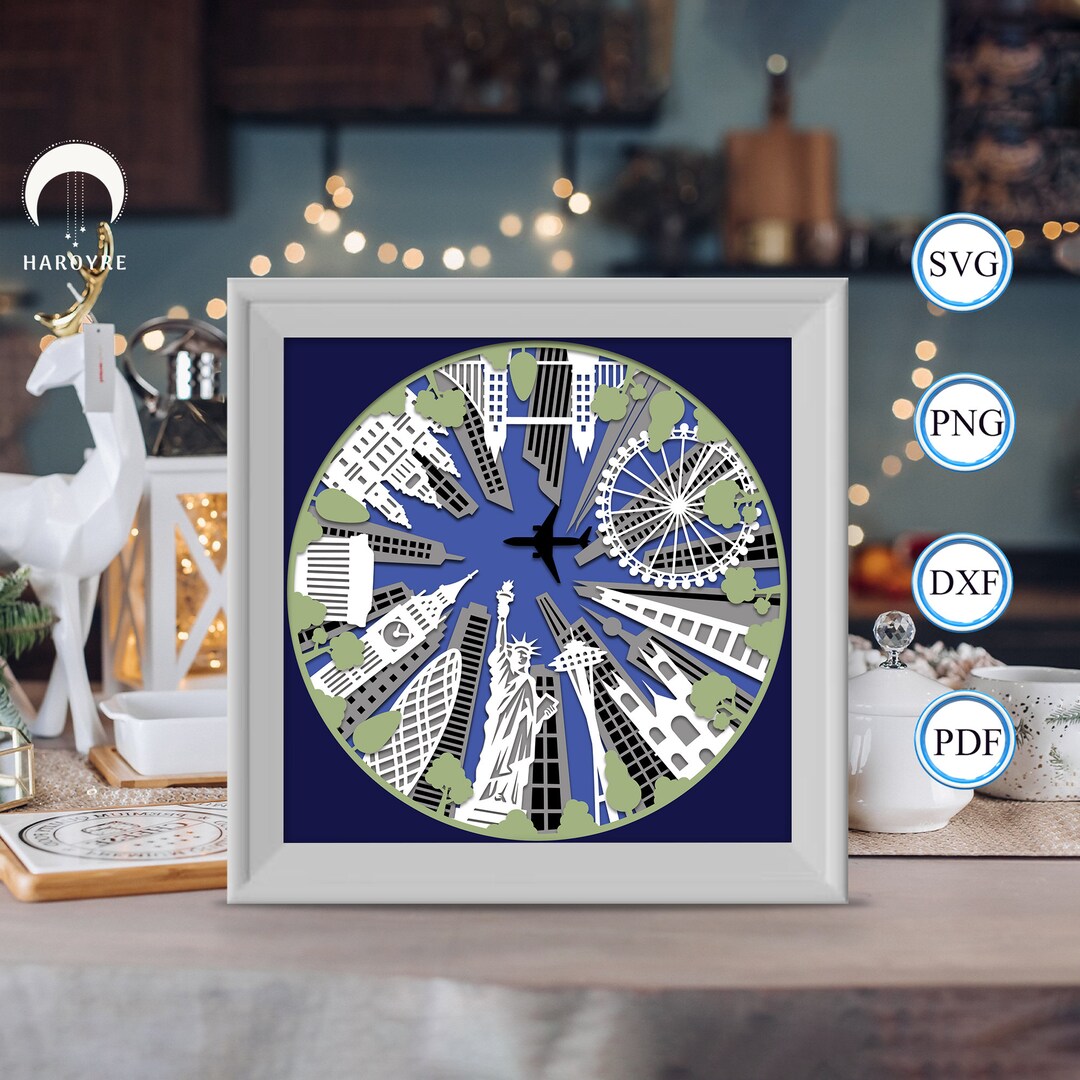 Usa Shadow Box Svg, Usa Paper Cut Light Box, Shadow Box Template for ...