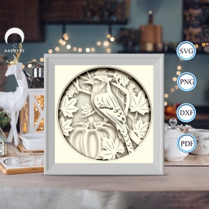 Fall Blue Jay Shadow Box Svg, Blue Jay Paper Cut Light Box, Shadow Box ...
