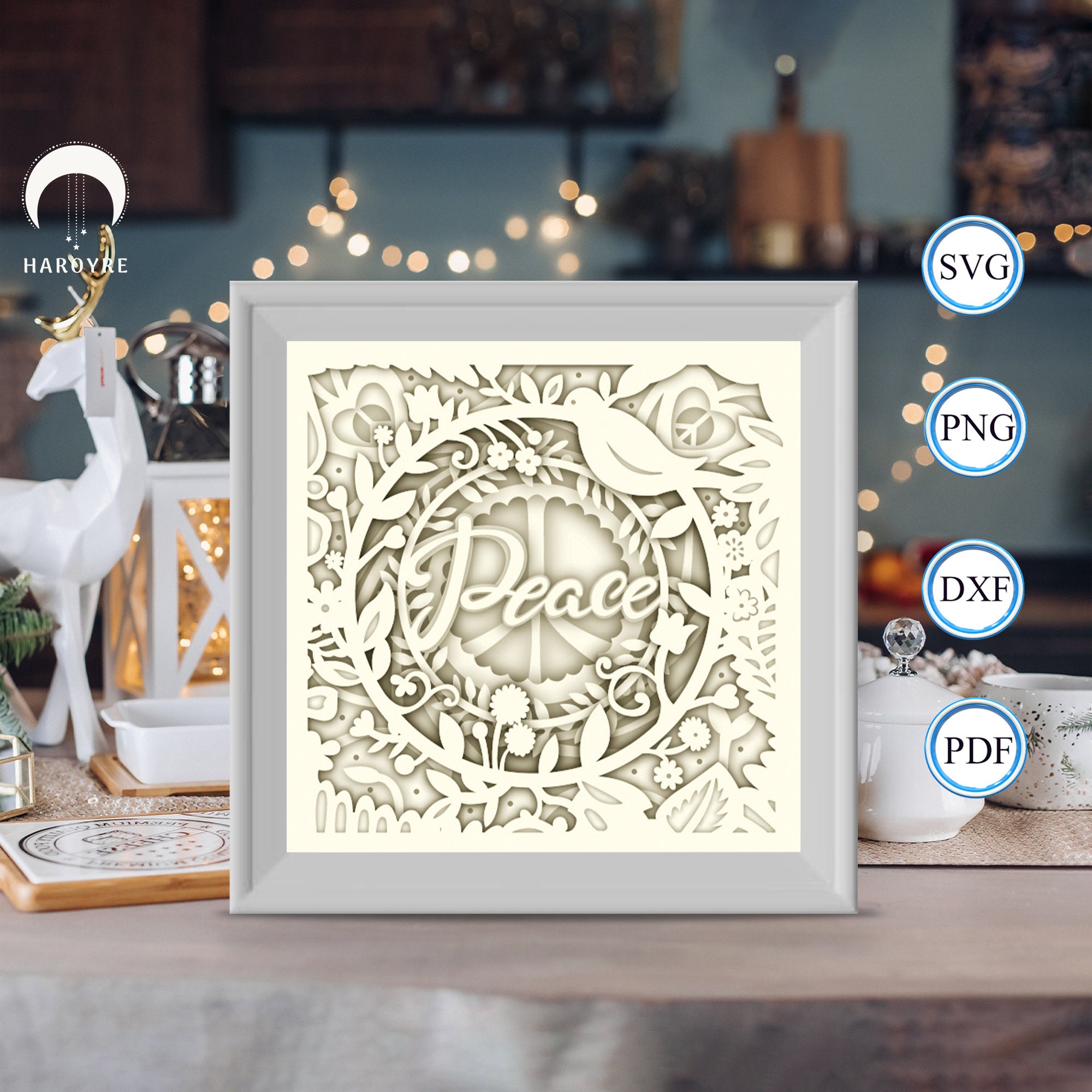 Peace Shadow Box Svg Peace Paper Cut Light Box Shadow Box - Etsy